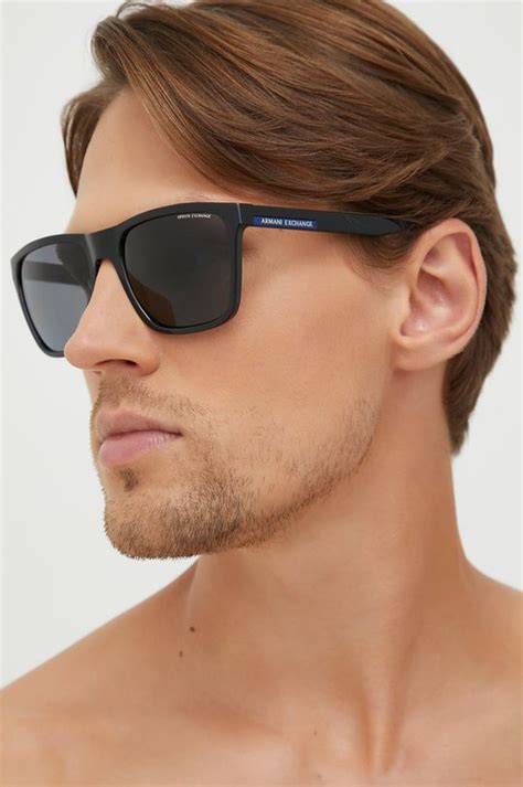 Солнцезащитные очки Armani Exchange мужские цвет чёрный | ANSWEAR.ua
