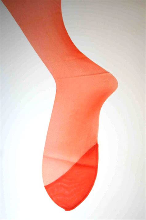 Fashion Vintage Nylon Stockings Orange Nylons US 10 M - Legsware-Shop