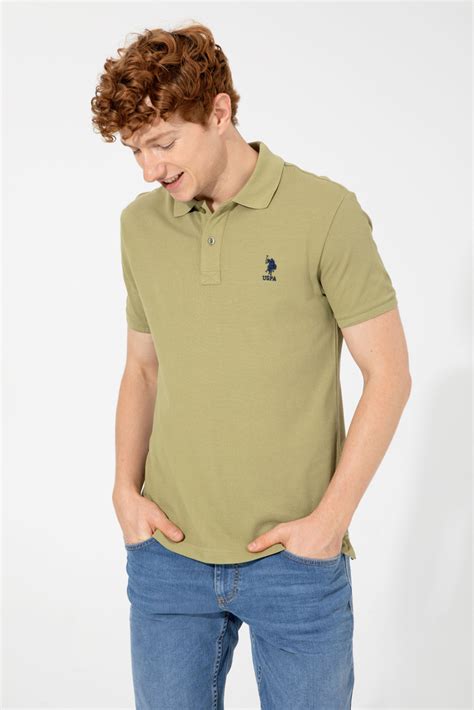 Поло U.S. POLO ASSN., размер 44, цвет хаки, 100% хлопок - купить по ...