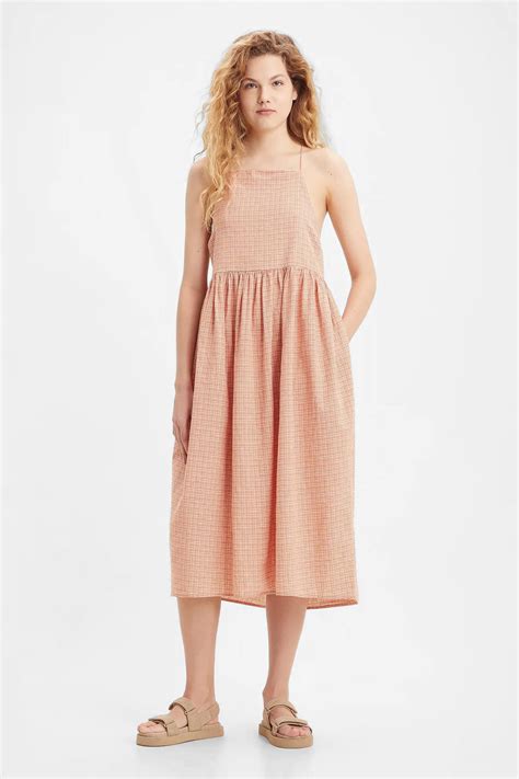 Женский льняной сарафан в клетку Levi’s® A3334;0001 — Ultrashop