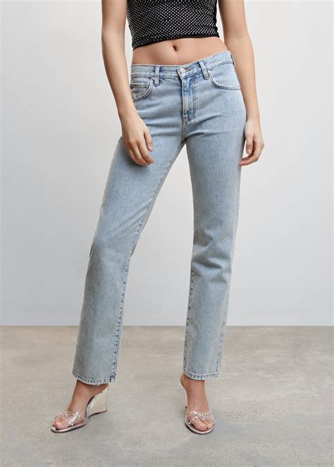 Straight low-waist jeans - Women | Mango USA