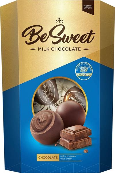 Конфеты сладкие шоколадные BESWEET из молочного шоколада с начинкой ...
