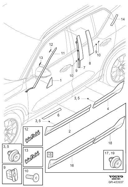 Volvo XC40 Body A-Pillar Trim Panel Insert (Right). TRIM MOULDING. Trim ...
