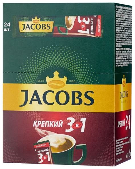 Купить Растворимый кофе Jacobs 3 в 1 Крепкий, в стиках (24 шт.) по ...