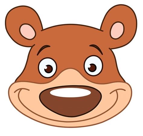 Маска веселого медведя — Все для детского сада