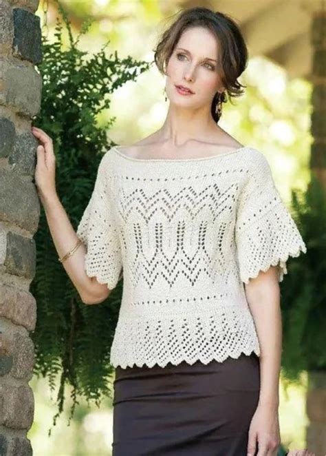 Нарядные кофточки и пуловеры с коротким рукавом | Knit fashion ...