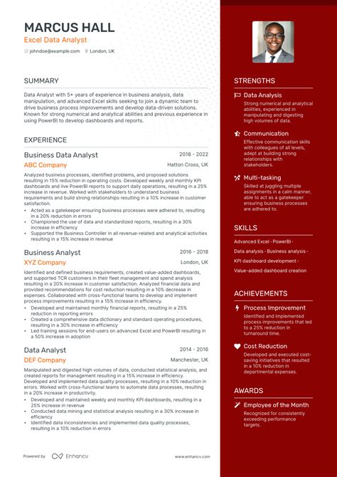 5 Excel Data Analyst Resume Examples & Guide for 2023