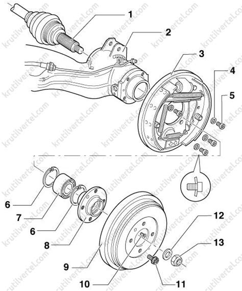 VW Golf 3 | Vento с 1991 года - ступица и цапфа задней оси