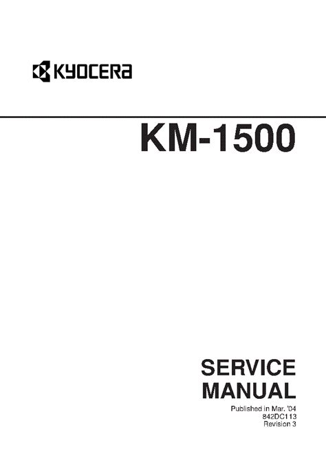 KYOCERA KM-1500 SM Service Manual download, schematics, eeprom, repair ...
