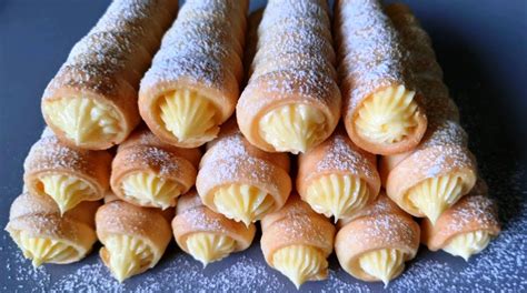 Песочные трубочки с нежнейшим кремом — любимое лакомство, вкусно и не ...
