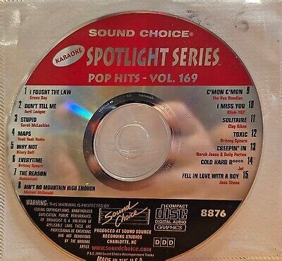 SC8876 POP HITS SOUND CHOICE KARAOKE CDG HARD | eBay