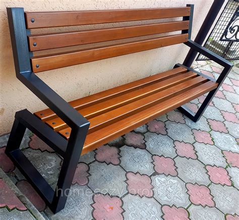 Купити Паркова лавка в стилі Лофт 1,5 м. зі спинкою, розбірна. Лавка ...