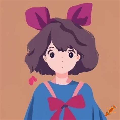 Minimalist digital art of kiki from kiki's delivery service on Craiyon