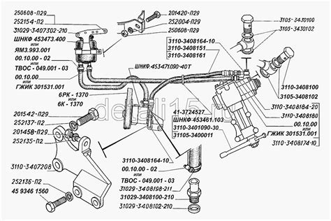 Автокаталог ГАЗ-31105 - Насос, бачок и шланги гидроусилителя руля ...