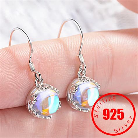 Женские серьги-подвески с лунным камнем | AliExpress