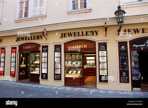 Jewellery and Amber Shop in Prague, Czech Republic Stock Photo - Alamy