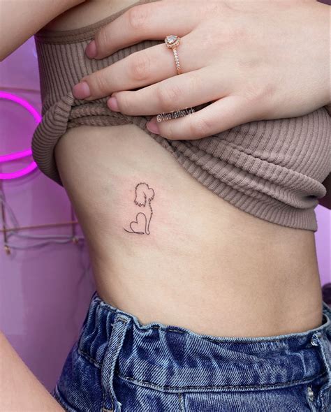 Тату собачка с сердечком на ребрах | Petite tattoos, Discreet tattoos ...