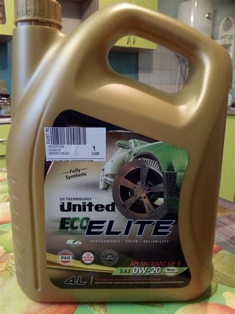 United Eco Elite 0W-20 API SN (новая формула) свежее - Лабораторные ...