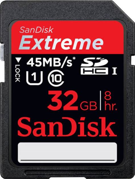 SanDisk Extreme 32 GB SDHC Class 10 45 MB/s Memory Card - SanDisk ...