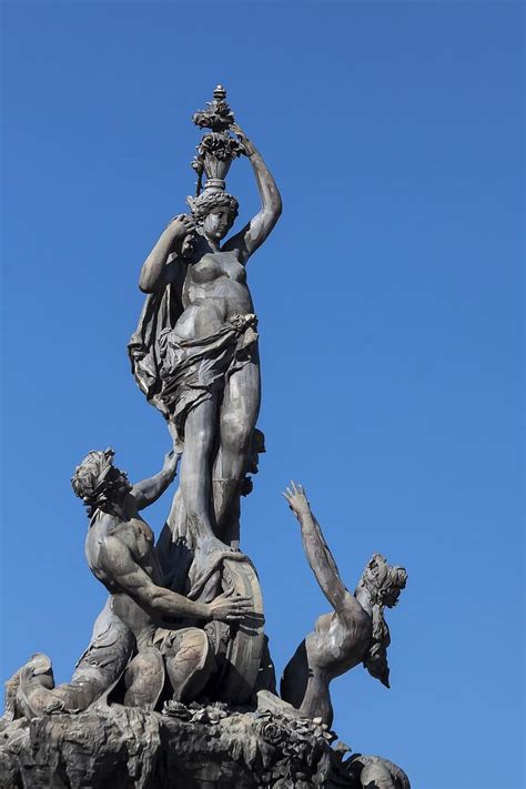 fortuna, wheel of fortune, figure, sea god, triton, sculpture, nymph ...