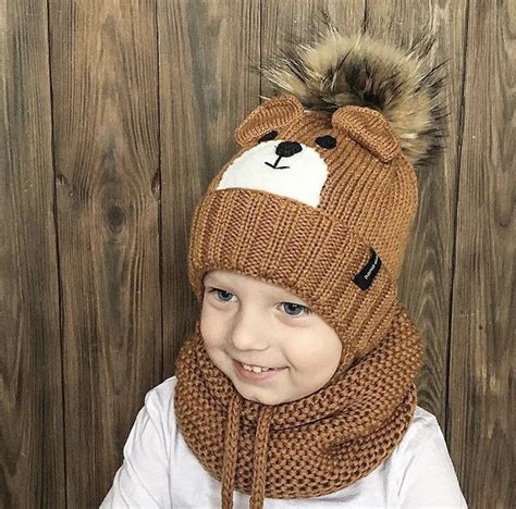 Шапка мишка+снуд | Crochet baby cap, Crochet baby hats, Baby knitting