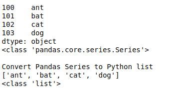 How to convert a Pandas Series to Python list? | GeeksforGeeks