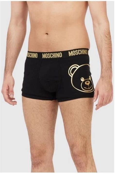 MOSCHINO Czarne bokserki męskie ze złotym misiem - Ceny i opinie - Ceneo.pl