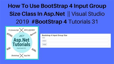 How to use bootstrap 4 input group size class in asp.net || vs2019 #bootstrap 4 tutorials 31 ...