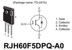 RJH60F5DPQ Datasheet - 40A, 600V, IGBT, Transistor ( Pinout )