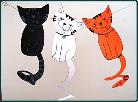 Аппликация кота из бумаги