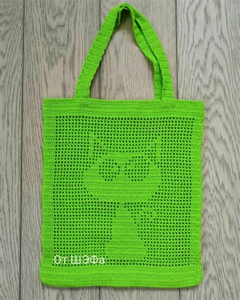Сумка шопер филейка крючком кошка | Crochet tote pattern, Crochet bag ...