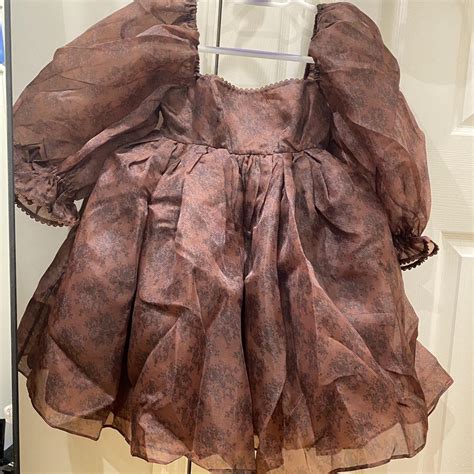 Selkie chocolate mini puff dress Size xxs. ... - Depop