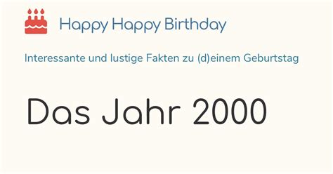 Das Jahr 2000: Kalender, Chronik und Geburtstage