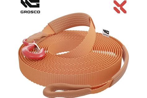 Динамическая стропа Grosco 10т, 7м, крюк/крюк, рывковый трос для ...