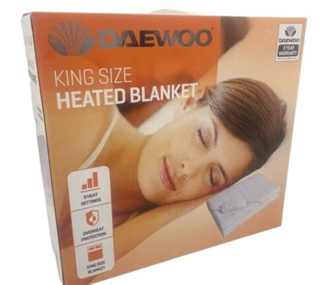Daewoo White Double Single King Size Bed Washable Heated Electric ...
