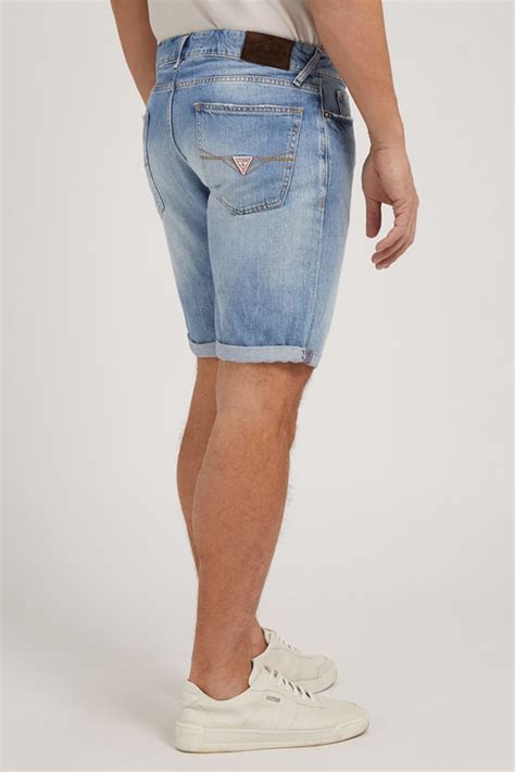 Мужские голубые джинсовые шорты Guess M2GD01.D4MI2;TRPN — Ultrashop