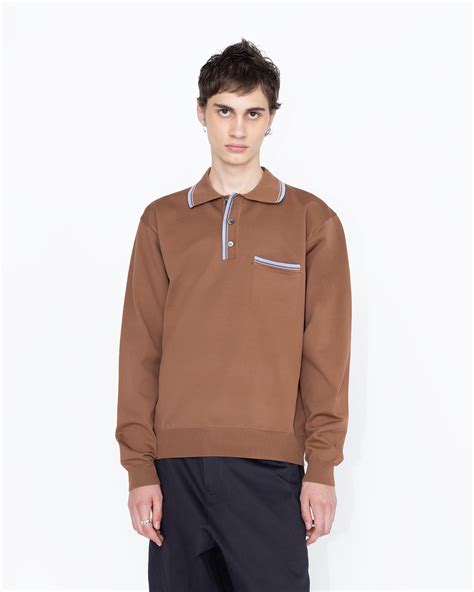 Highsnobiety HS05 – Long Sleeves Knit Polo Brown | Highsnobiety Shop