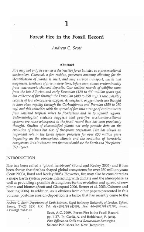 (PDF) Forest Fire in the Fossil Record