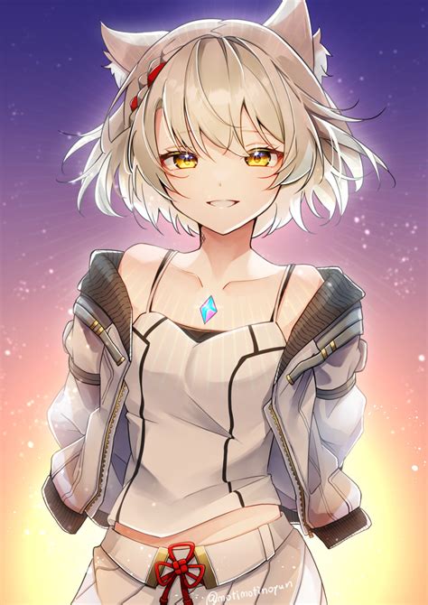 Safebooru - 1girl absurdres animal ears camisole cat ears cat girl chest jewel highres jacket ...