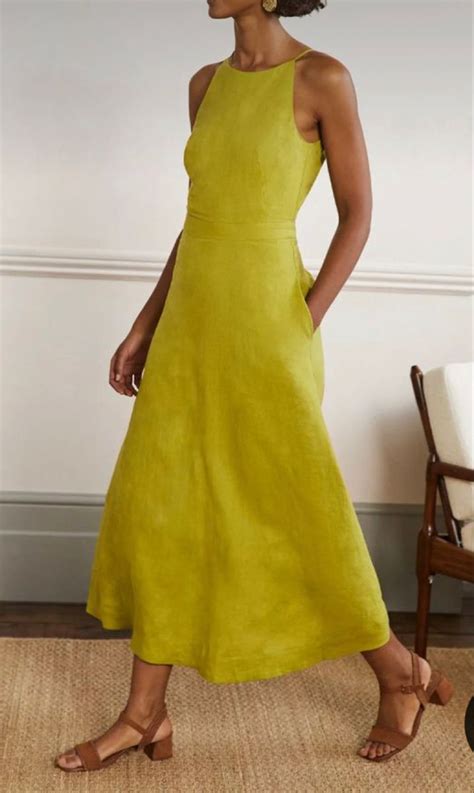 Pin by Олег Шон on Office gang | Fashion outfits, Linen midi dress, Fashion