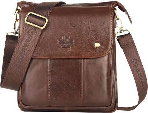ZZNICK Genuine Leather Messenger Bag, Sling Bag Crossbody Shoulder Bags ...