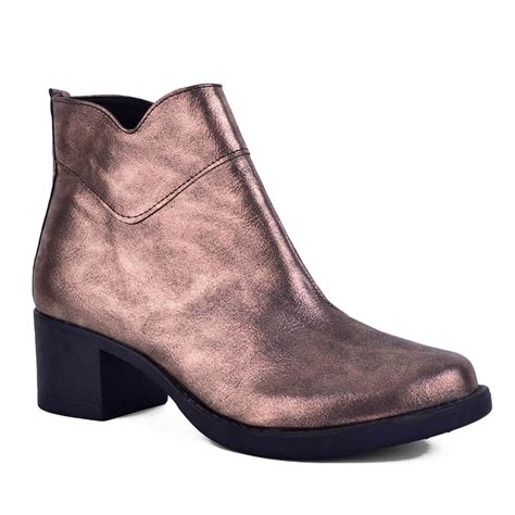 Μπρονζέ ανατομικό μποτάκι | My Way Shoes
