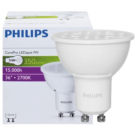 Philips GU10 LED Strahler 5.5W 350 Lm warmweiss - LED100 ...