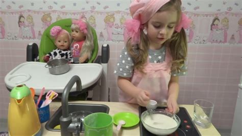 Каша для кукол Беби Бон Как МАМА готовим еда для Беби Борн видео для ...