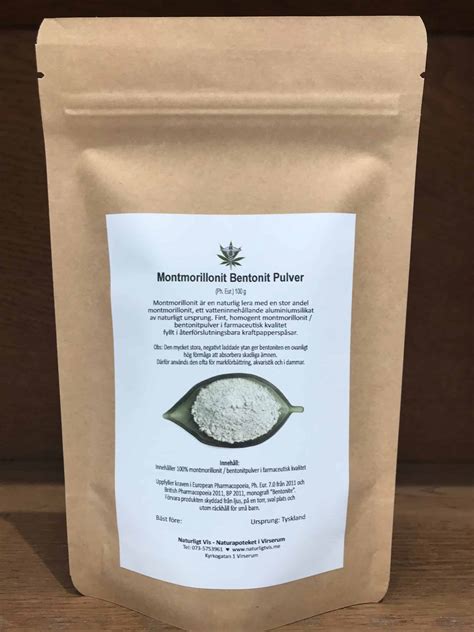 Montmorillonit Bentonit Pulver (Ph. Eur.) 100 g Pharmaceutisk kvalitet ...