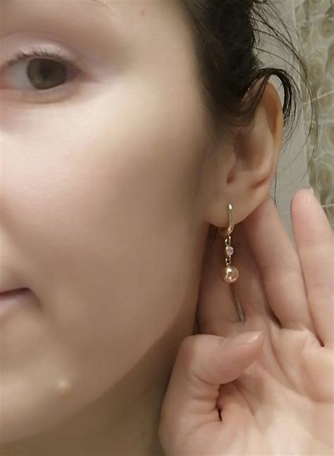 Золотые серьги с фианитами JASMİNE JEWELLERY: розовое золото 585 пробы ...