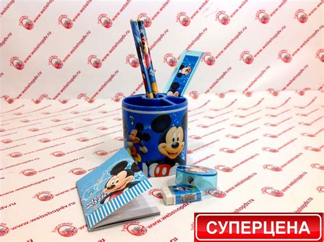 Для офиса : Набор канцелярский в стаканчике «Микки Маус»