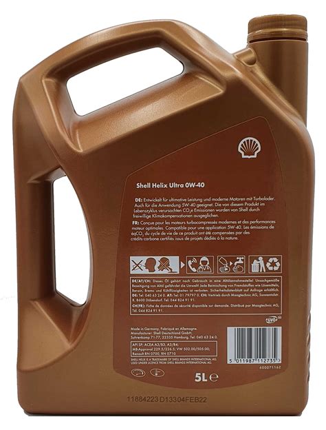 Shell Helix Ultra 0W-40 5 Liter | 550040653
