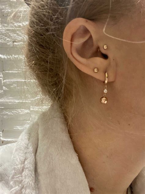 Золотые серьги с фианитами JASMİNE JEWELLERY: розовое золото 585 пробы ...