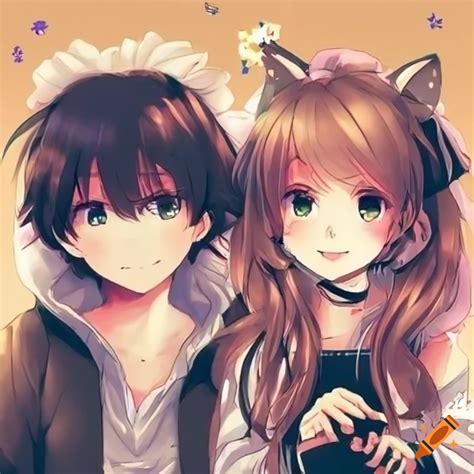 Cute anime girl and cool anime boy on Craiyon